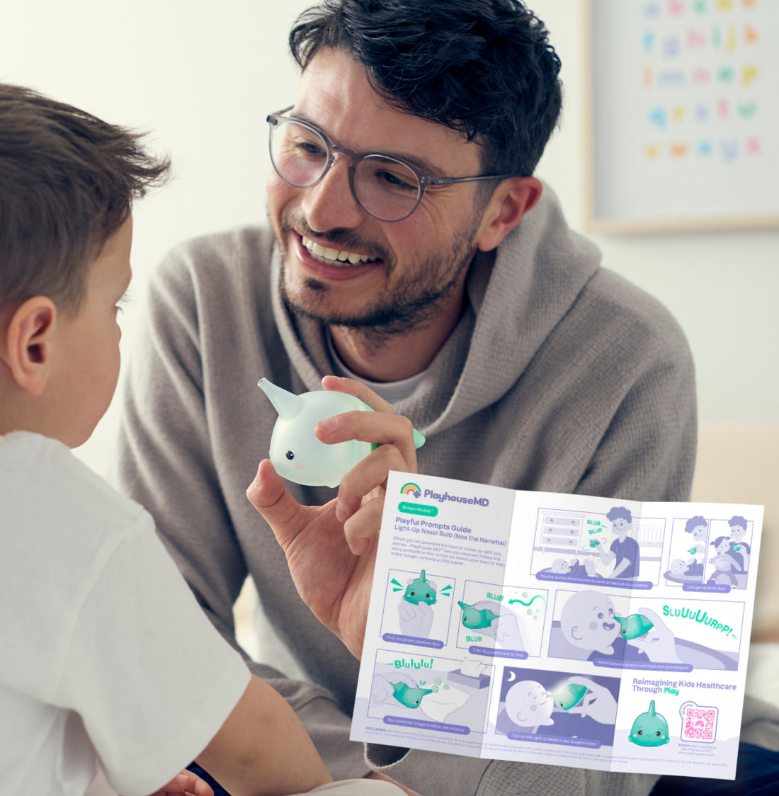Light-Up Nasal Bulb for Babies & Toddlers – Noa the Narwhal